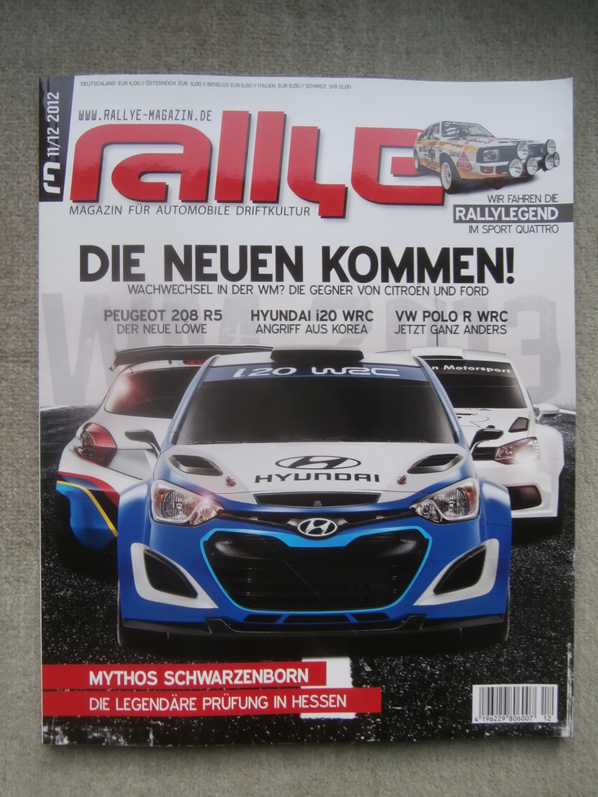 Printausgabe der Zeitschrift rallye magazin im November 2012 Auto Höpel